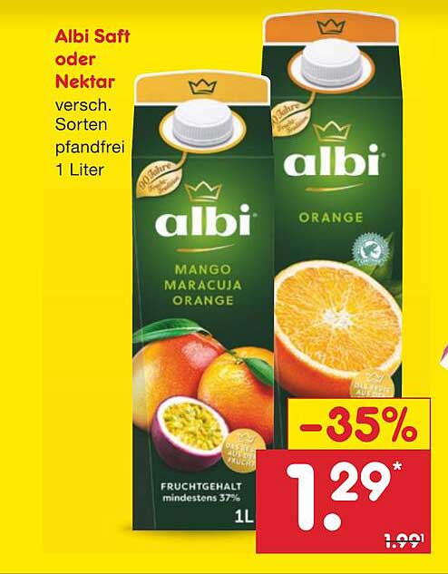 Albi Saft Oder Nektar Angebot bei Netto Marken-Discount - 1Prospekte.de