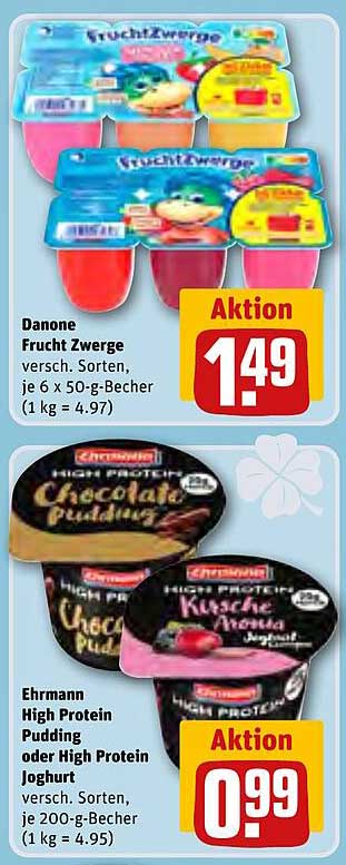 Danone Frucht Zwerge Ehrmann High Protein Pudding Oder High Protein ...