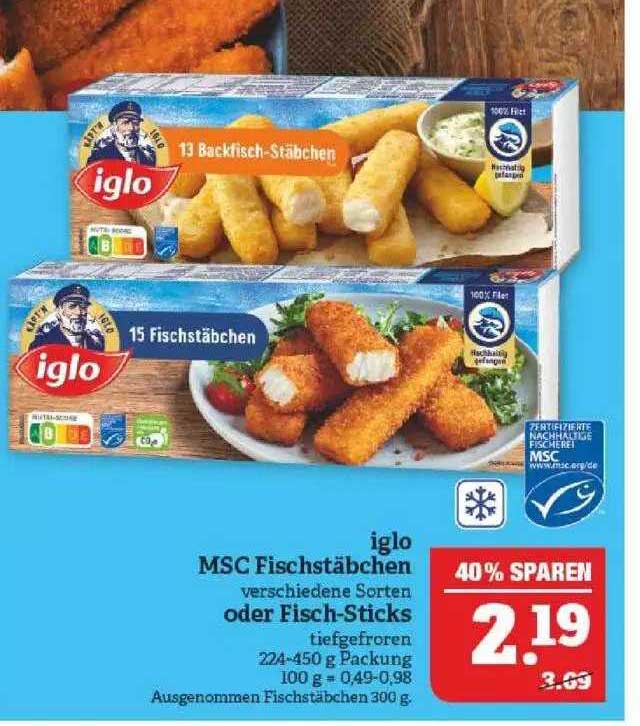 Iglo Msc Fischstäbchen Oder Fisch-sticks Angebot bei Marktkauf ...