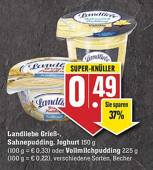 Landliebe Grieß-, Sahnepudding, Joghurt Oder Vollmilchpudding Angebot ...
