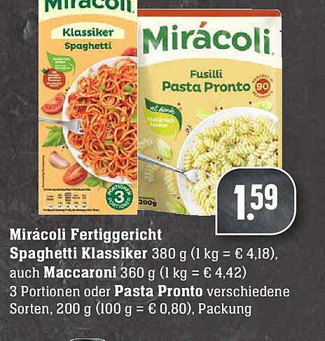 Mirácoli Fertiggericht Spaghetti Klassiker Auch Maccaroni Oder Pasta ...