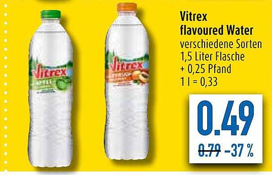Vitrex Flavoured Water Verschiedene Sorten Angebot bei Diska