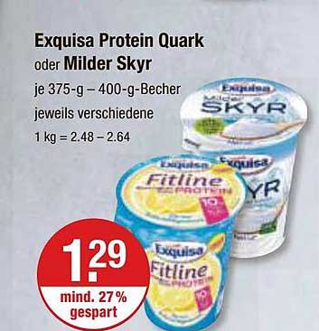 Exquisa Protein Quark Oder Milder Skyr Angebot bei V-Markt - 1Prospekte.de