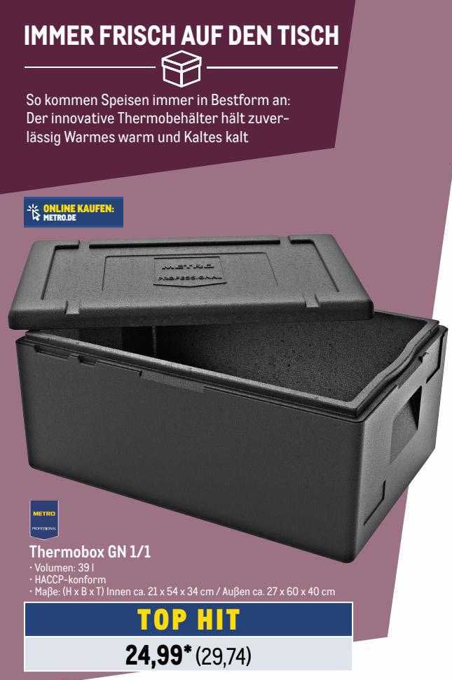 Metro Professional Thermobox Gn 1-1 Angebot bei METRO - 1Prospekte.de