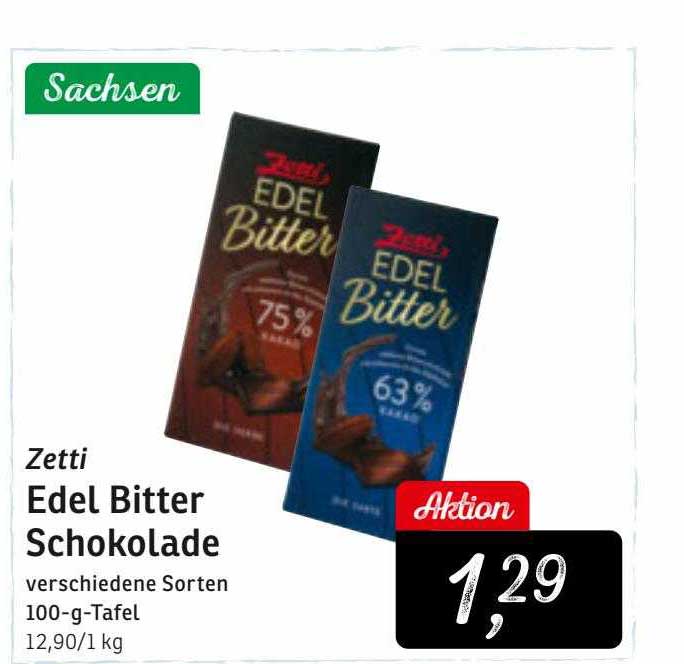 Zetti Edel Bitter Schokolade Angebot bei KONSUM - 1Prospekte.de