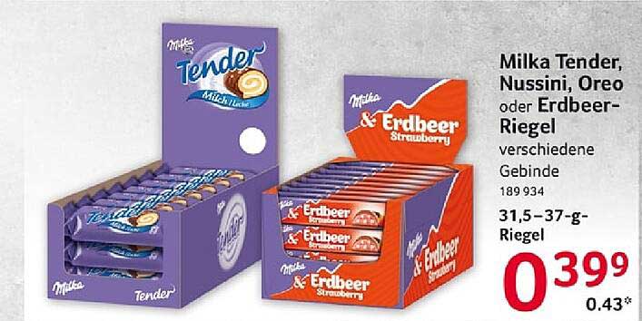 Milka Tender, Nussini, Oreo Oder Erdbeer-riegel Angebot bei Selgros ...