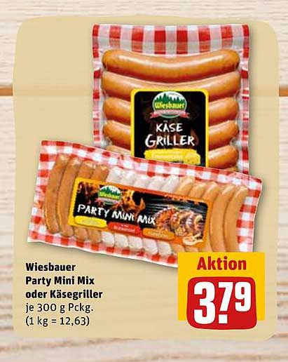 Wiesbauer Party Mini Mix Oder Käsegriller Angebot bei REWE - 1Prospekte.de