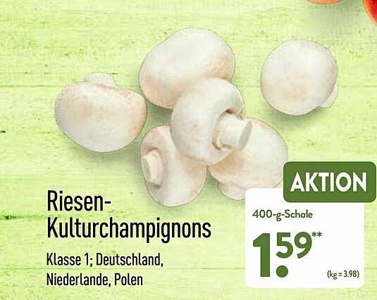 Riesen-kulturchampignons Angebot bei ALDI Nord