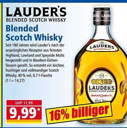 Lauder's Blended Scotch Whisky Angebot bei NORMA - 1Prospekte.de