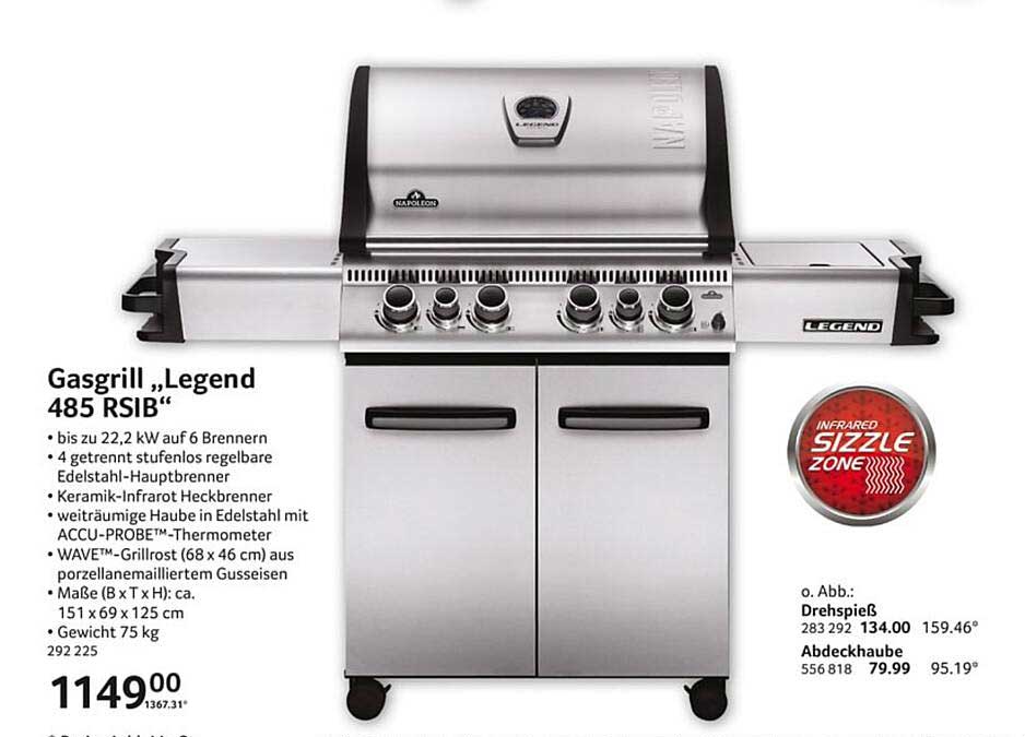 Gasgrill Legend 485 Rsib Angebot bei Selgros - 1Prospekte.de