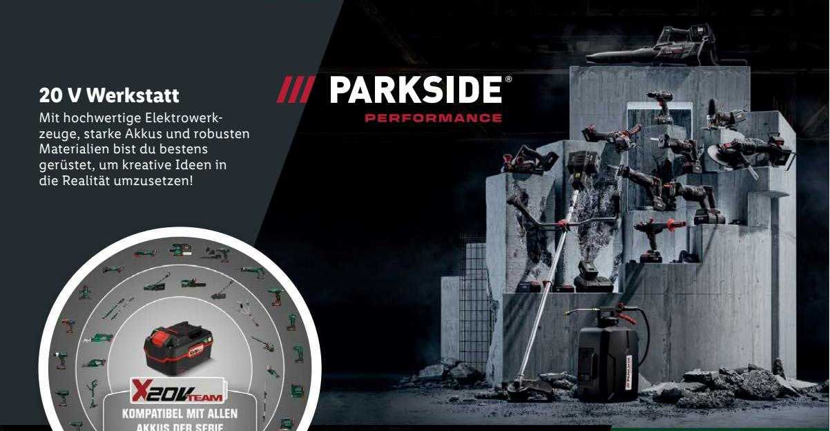 20v Werkstatt Parkside Performance Angebot bei Lidl - 1Prospekte.de