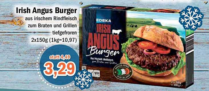 Edeka Irish Angus Burger Angebot bei Aktiv Irma - 1Prospekte.de