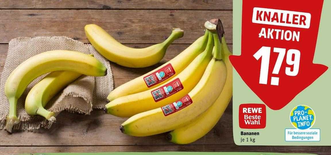 Rewe Beste Wahl Bananen Angebot bei REWE - 1Prospekte.de