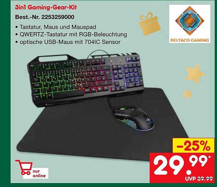 Deltaco Gaming 3in1 Gaming-gear-kit Angebot bei Netto Marken-Discount ...