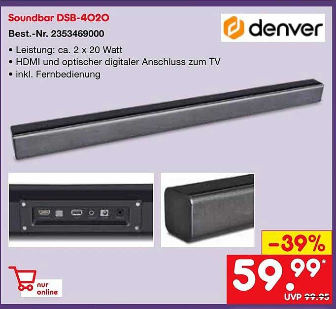 Denver Soundbar Dsb-4020 Angebot bei Netto Marken-Discount - 1Prospekte.de