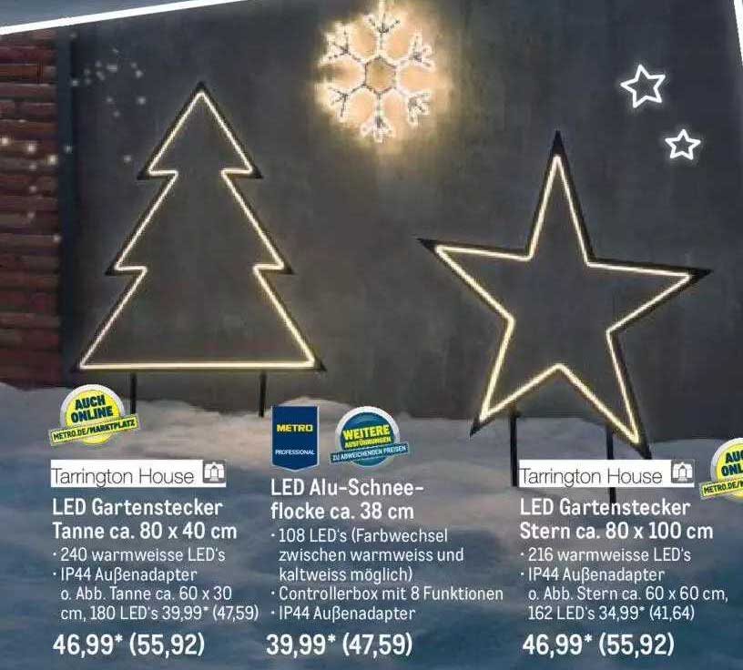 Tarrington House Led Gartenstecker Tanne, Alu-schneeflocke Oder Stern ...