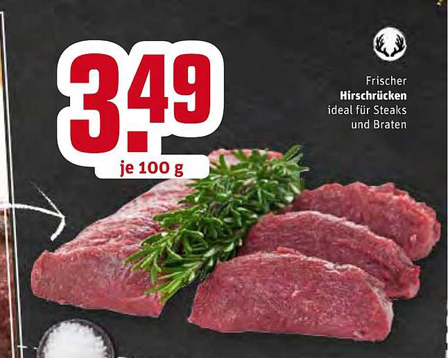 Frischer Hirschrücken Angebot bei REWE - 1Prospekte.de