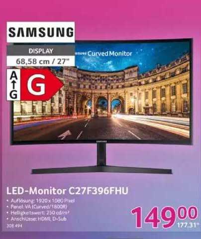 Samsung Led-monitor C27f396fhu Angebot bei Selgros - 1Prospekte.de