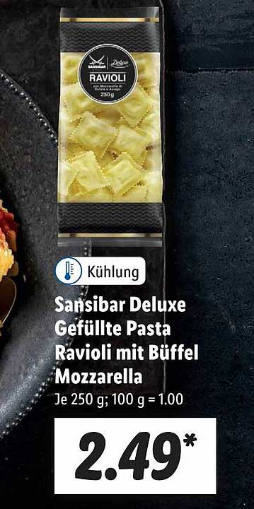 Sansibar Deluxe Gefüllte Pasta Ravioli Mit Büffel Mozzarella Angebot ...