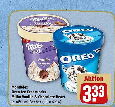 Mondelez Oreo Ice Cream Oder Milka Vanilla & Chocolate Heart Angebot ...