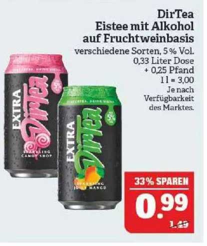 Dirtea Eistee Mit Alkohol Auf Fruchtweinbasis Angebot bei Marktkauf ...