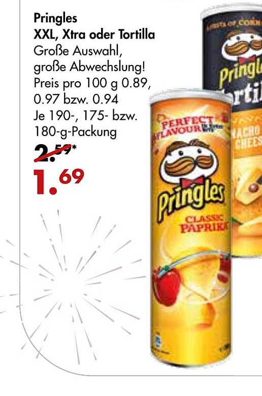 Pringles XXL, Xtra Oder Tortilla Angebot bei DINEA