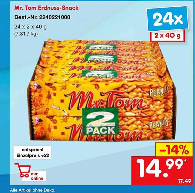 Mr. Tom Erdnuss-snack Angebot bei Netto Marken-Discount - 1Prospekte.de