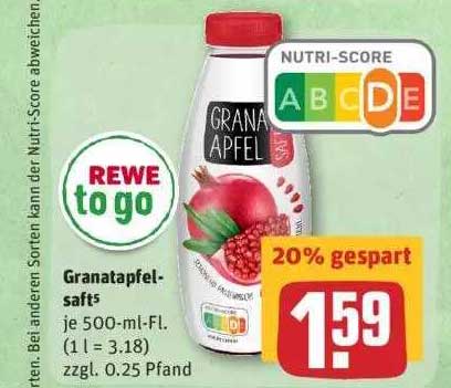 Rewe To Go Granatapfel Saft Angebot bei REWE - 1Prospekte.de