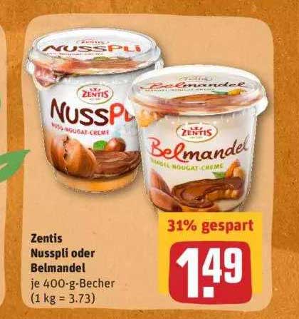 Zentis Nusspli Oder Belmandel Angebot bei REWE - 1Prospekte.de