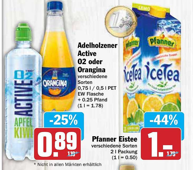 Adelholzener Active O2 Oder Orangina Oder Pfanner Eistee Angebot bei ...