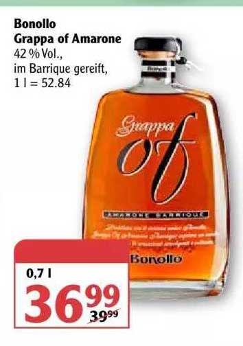 Bonollo Grappa Of Amarone Angebot bei Globus