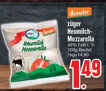 Demeter Züger Heumilch-mozzarella Angebot bei EDEKA - 1Prospekte.de