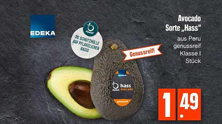 Edeka Avocado Sorte „hass“ Angebot bei EDEKA - 1Prospekte.de