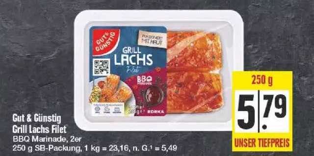 Gut & Günstig Grill Lachs Filet Angebot bei EDEKA - 1Prospekte.de