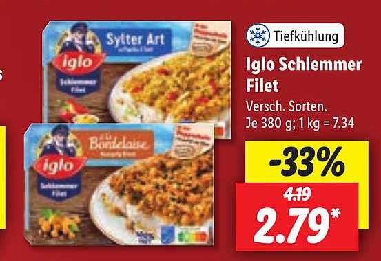Iglo Schlemmer Filet Angebot bei Lidl - 1Prospekte.de