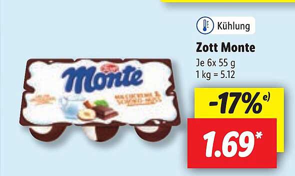 Zott Monte Angebot bei Lidl - 1Prospekte.de