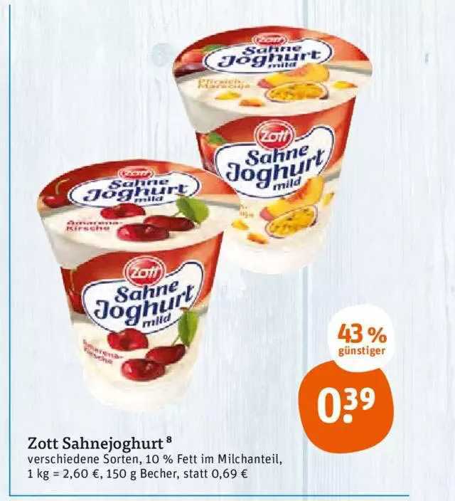 Zott Sahnejoghurt Angebot bei Tegut