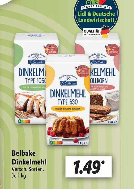Belbake Dinkelmehl Angebot bei Lidl - 1Prospekte.de