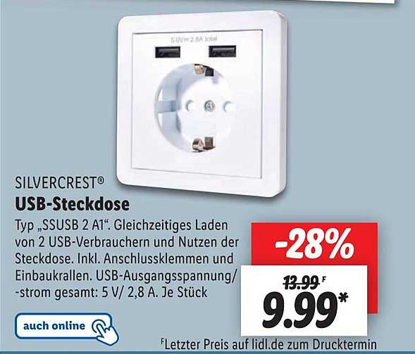 Silvercrest Usb-steckdose Angebot bei Lidl - 1Prospekte.de