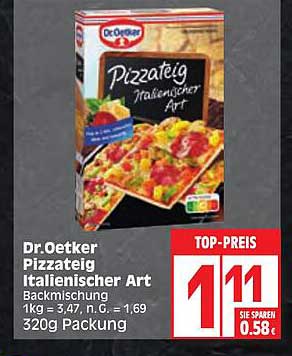 Dr Oetker Pizzateig Italienischer Art Angebot bei EDEKA - 1Prospekte.de