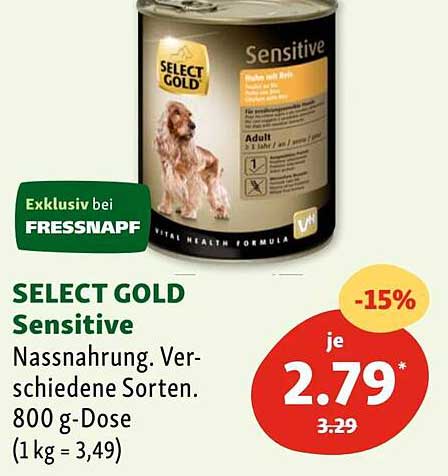 Select Gold Sensitive Angebot bei Fressnapf - 1Prospekte.de