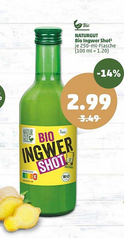 Naturgut Bio Ingwer Shot Angebot bei Penny