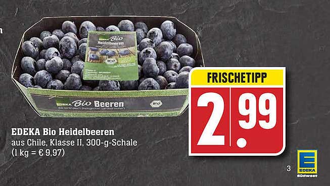 Edeka Bio Heidelbeeren Angebot bei EDEKA - 1Prospekte.de