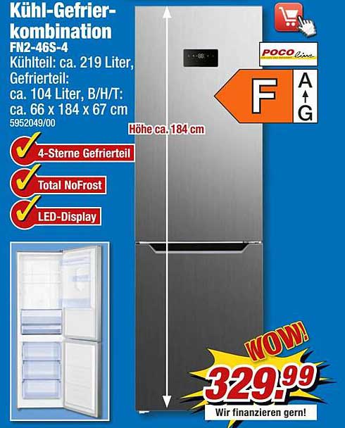 Poco Line Kühl Gefrierkombination Fn2-46s-4 Angebot bei POCO ...