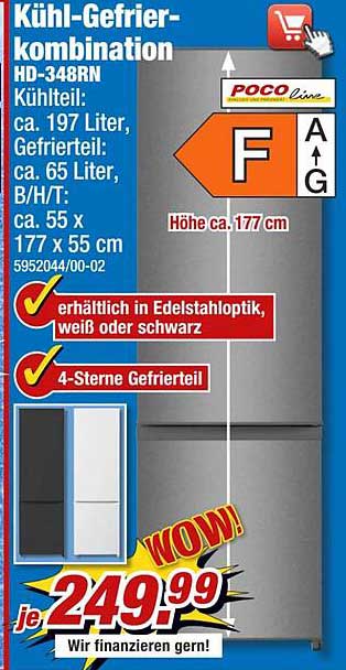 Poco Line Kühl Gefrierkombination Hd-348rn Angebot bei POCO - 1Prospekte.de