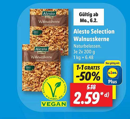 Alesto Selection Walnusskerne Angebot bei Lidl - 1Prospekte.de