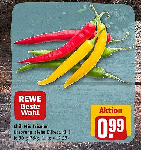 Chili Mix Tricolor Angebot bei REWE - 1Prospekte.de
