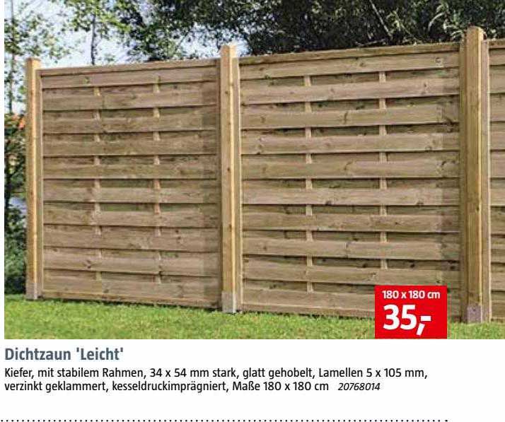 Dichtzaun Wpc Mit Alu-streben Angebot bei OBI