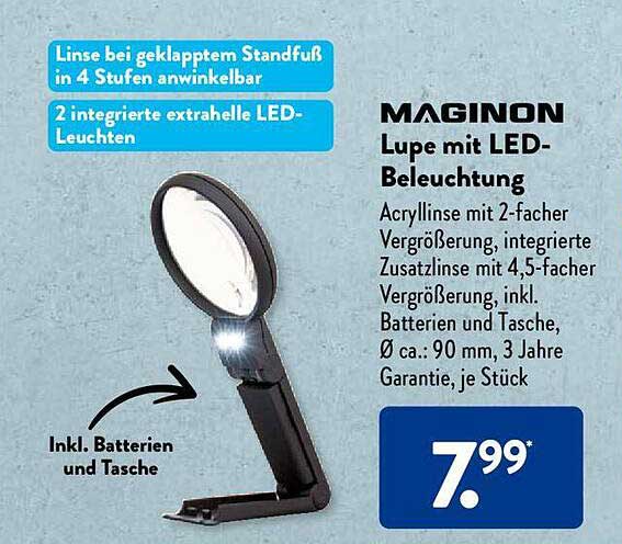 Maginon Lupe Mit Led-beleuchtung Angebot bei ALDI SÜD - 1Prospekte.de