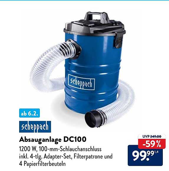 Scheppach Absauganlage Dc100 Angebot bei ALDI Nord - 1Prospekte.de